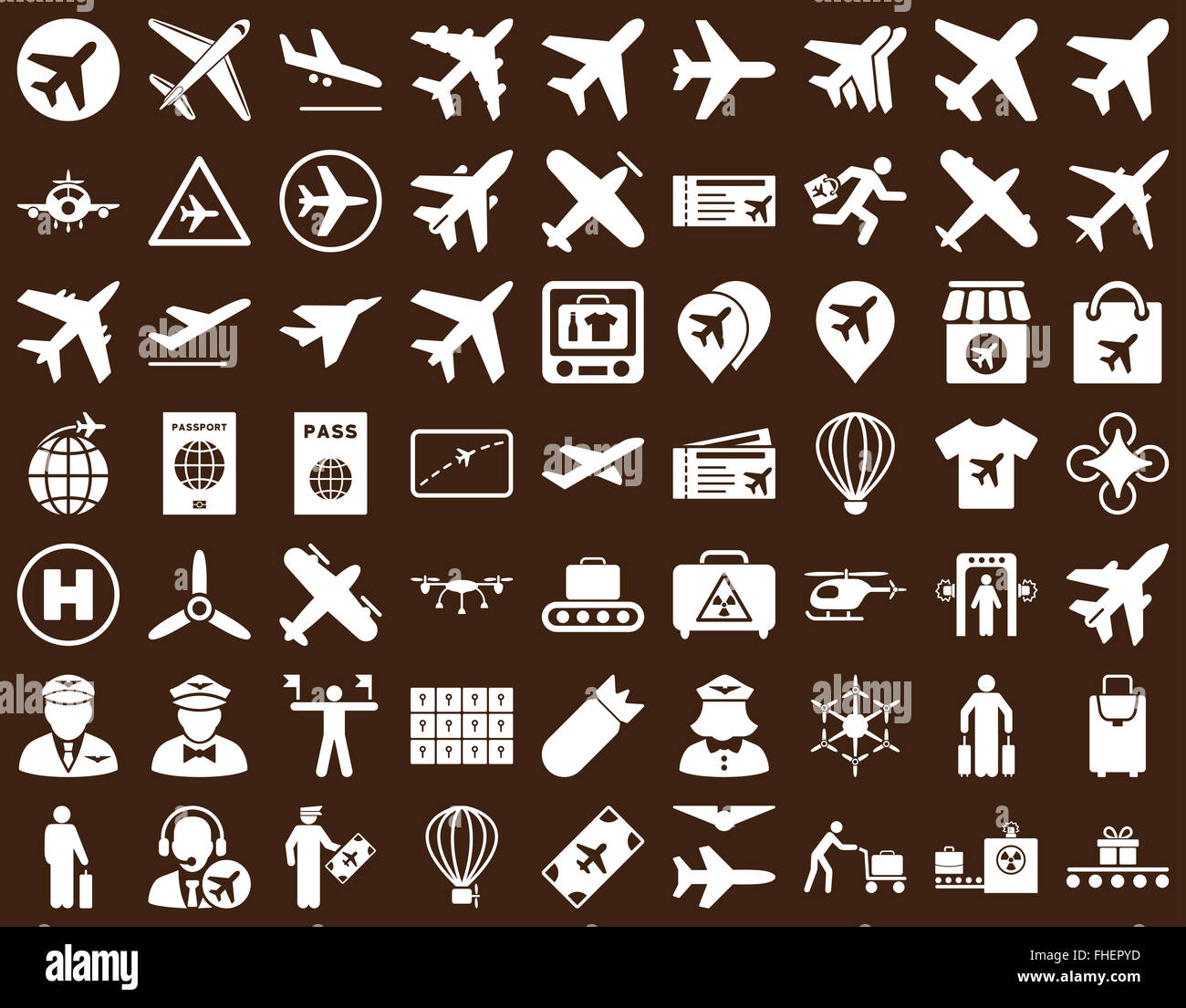 Aviation Icon Set Stock Photo - Alamy