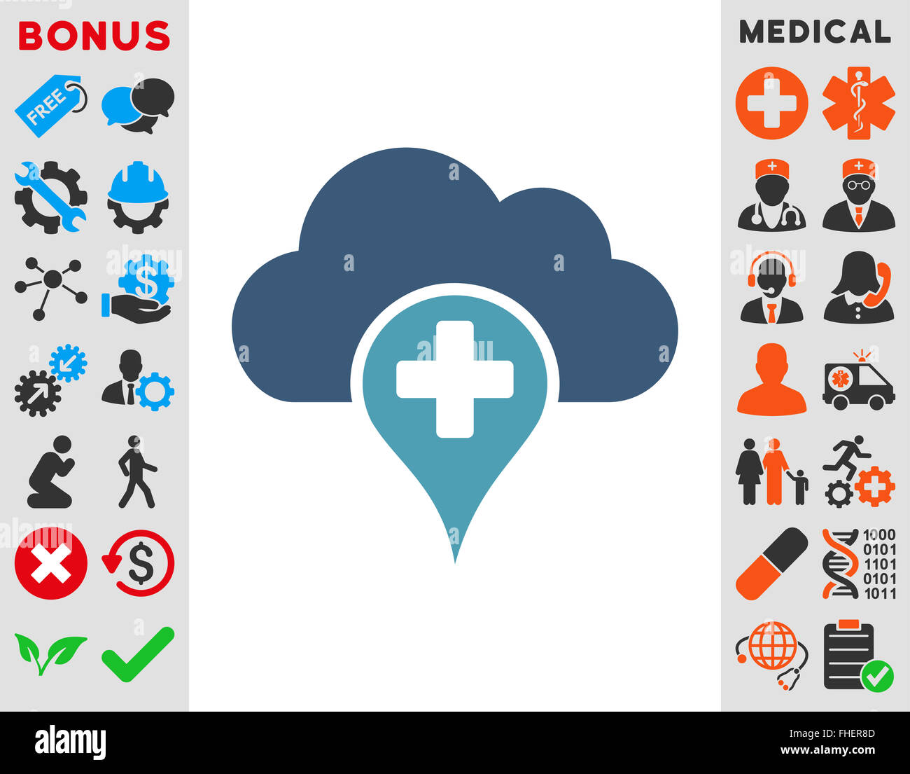 Medical Cloud Icon Stock Photo - Alamy