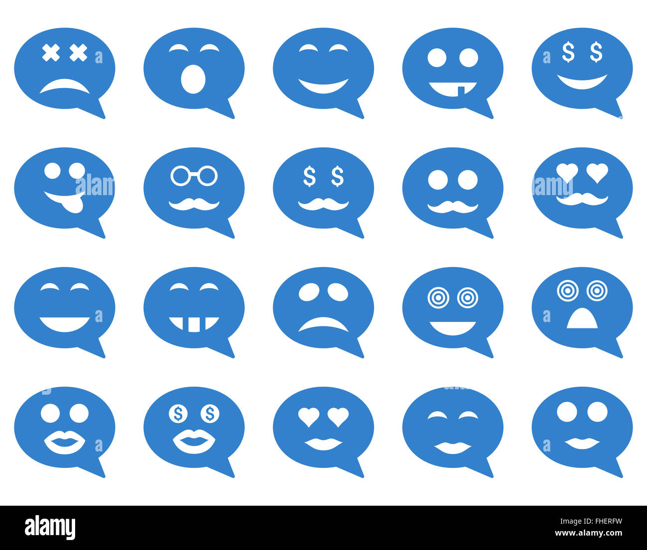 Chat emotion smile icons Stock Photo - Alamy