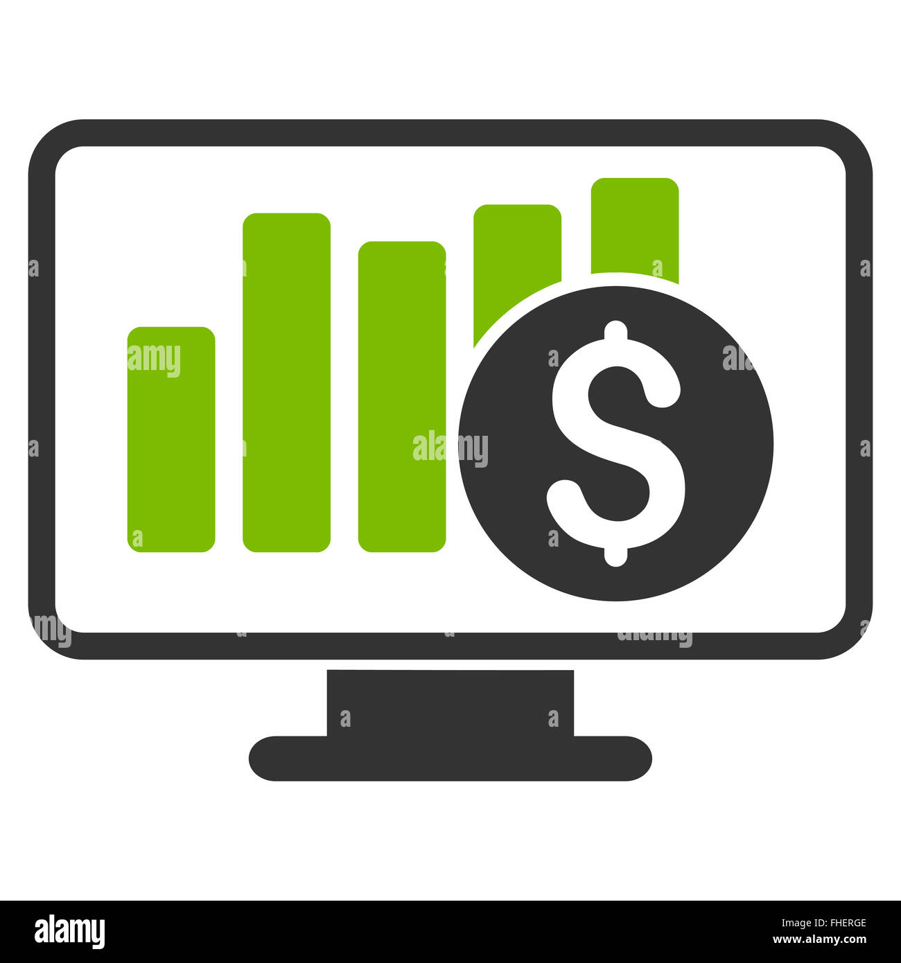 Stock Market Monitoring Icon Stock Photo - Alamy