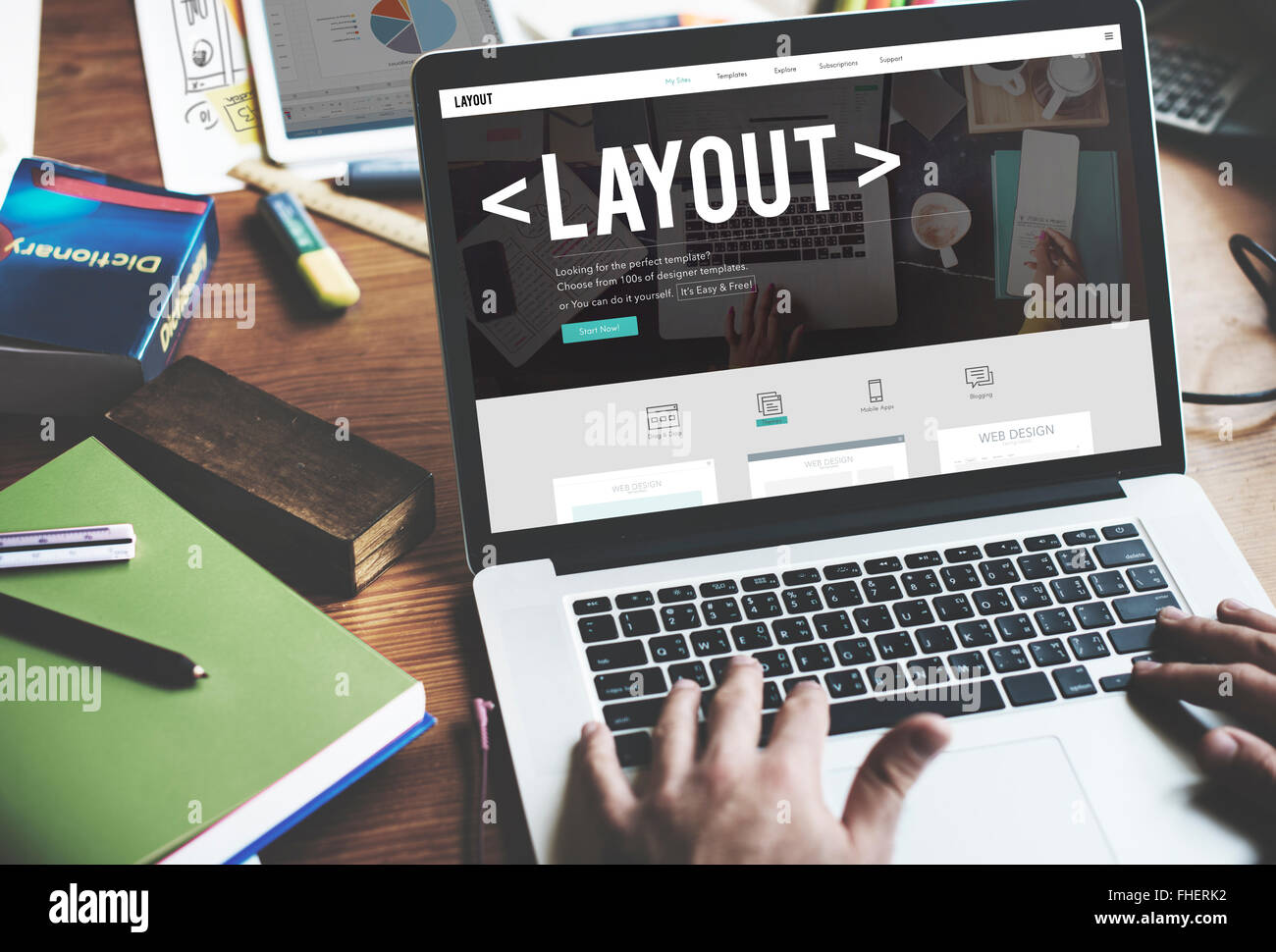 Layout Editing Page Responsive Design Concept Stock Photo - Alamy