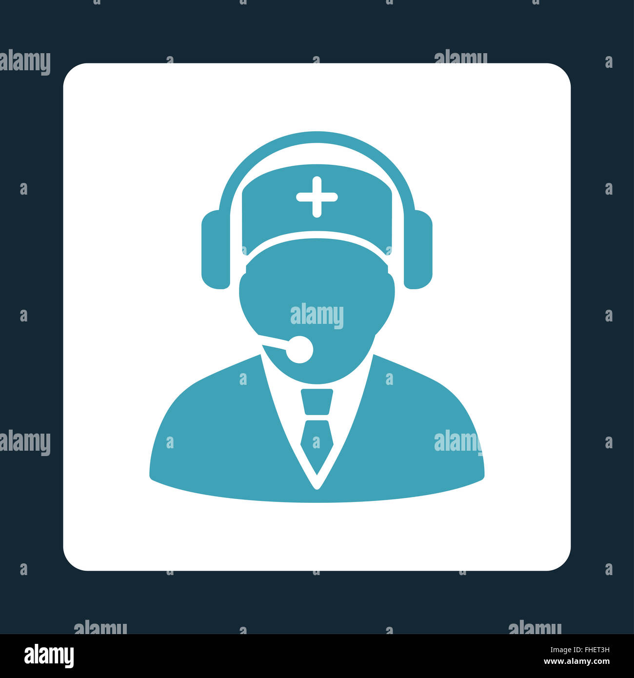 Emergency Operator Flat Button Stock Photo - Alamy