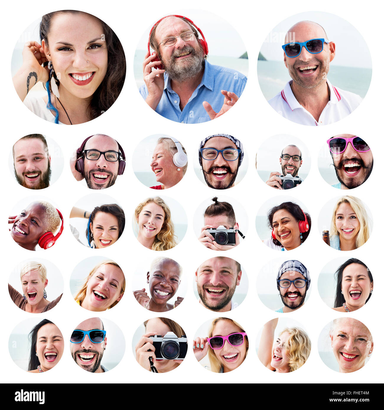 Collage face multiracial hi-res stock photography and images - Alamy