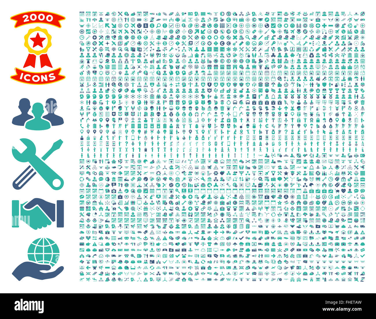 Collection Of 2000 Flat Vector Icons Stock Photo - Alamy