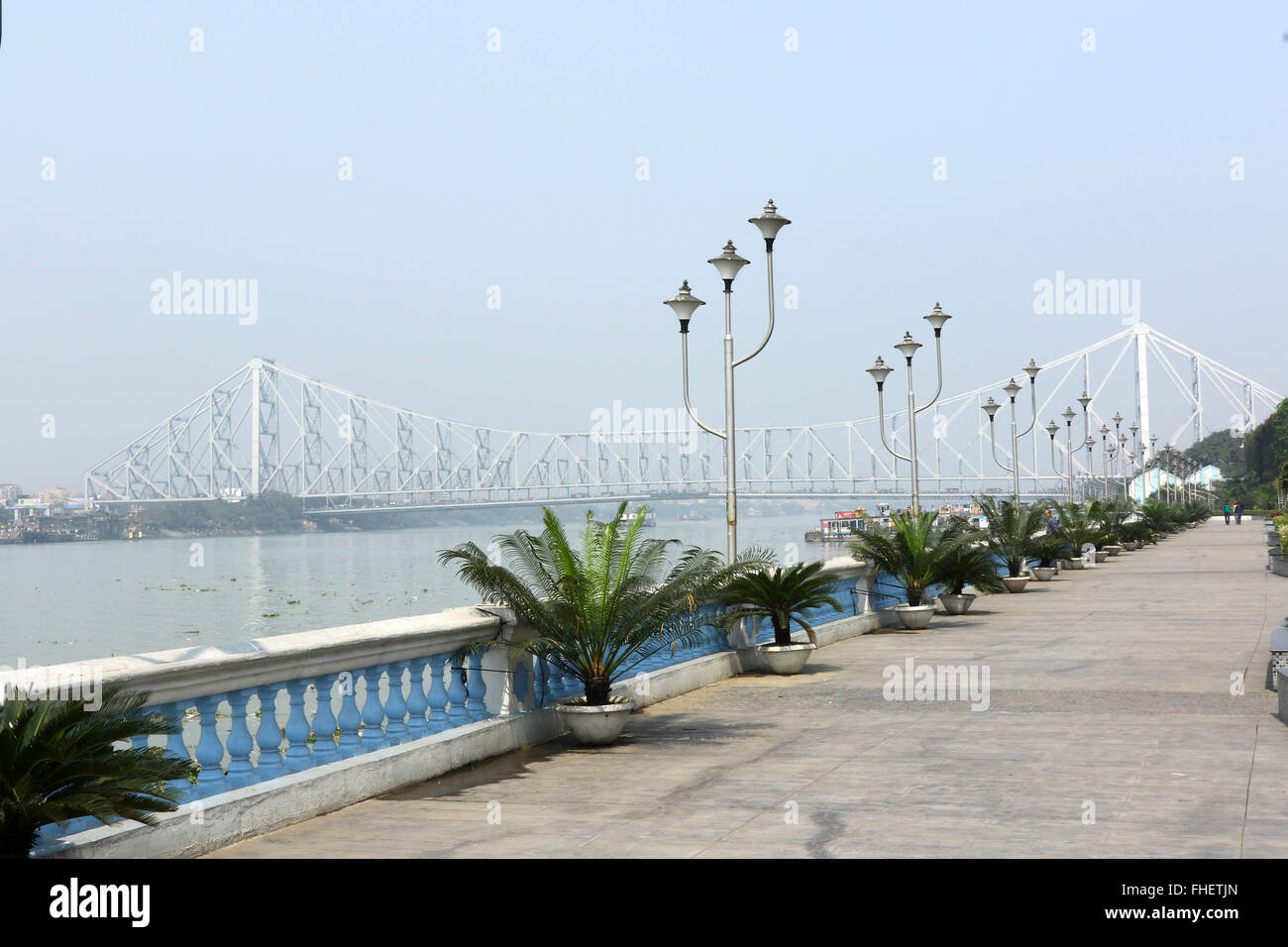 Calcutta, India 18 February 2016. Hooghly River. On the background the ...