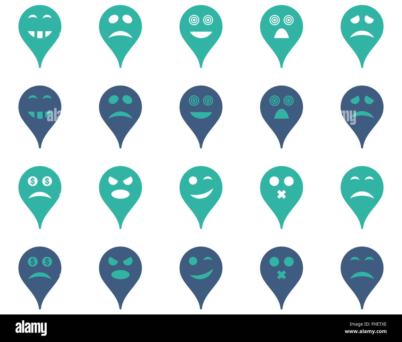 Emotion map marker icons Stock Photo - Alamy