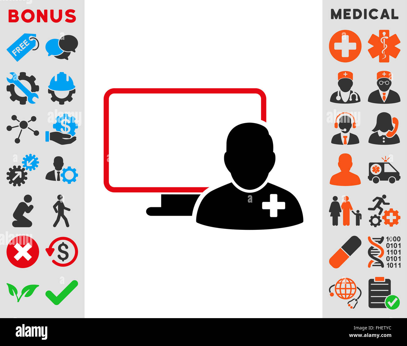 Online Doctor Icon Stock Photo - Alamy