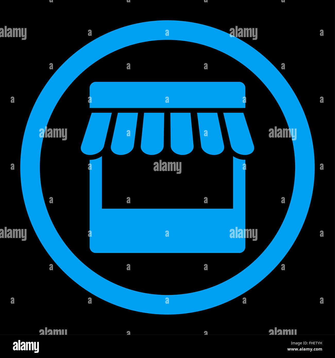 Store flat blue color rounded vector icon Stock Photo - Alamy