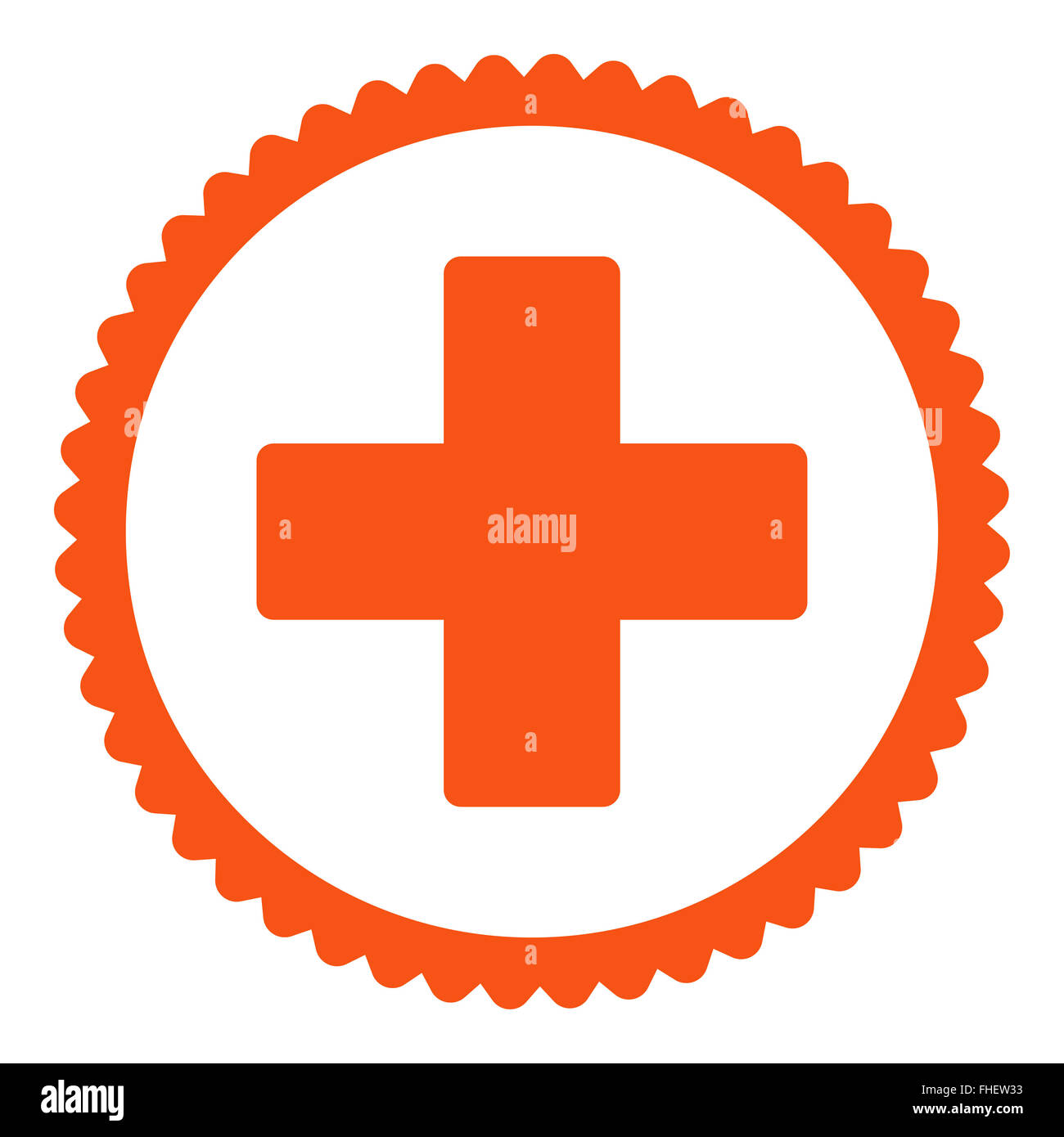 Plus flat orange color round stamp icon Stock Photo - Alamy