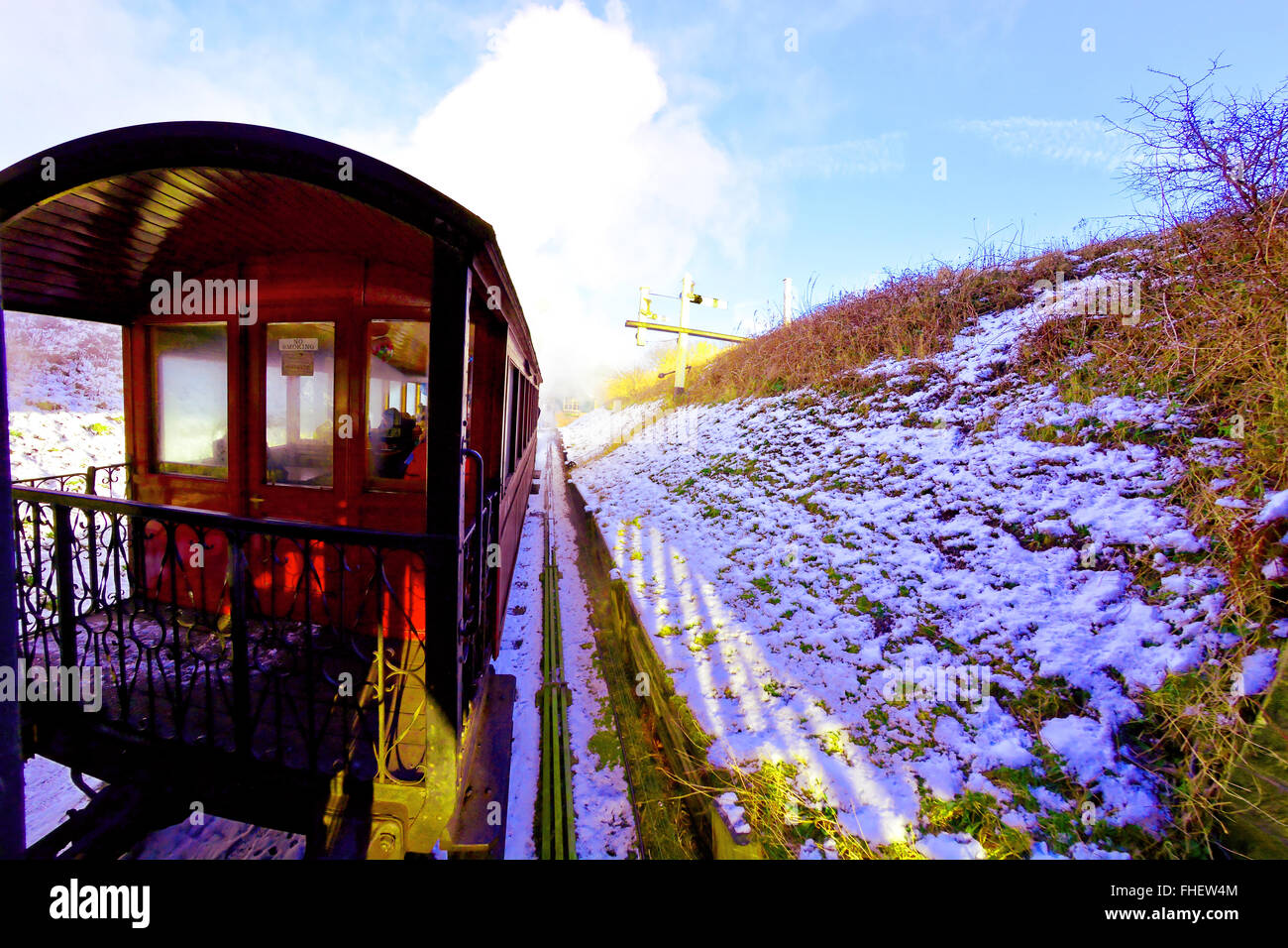 Marley Hill signal box through the smoke Tanfield Railway Tyneside ...