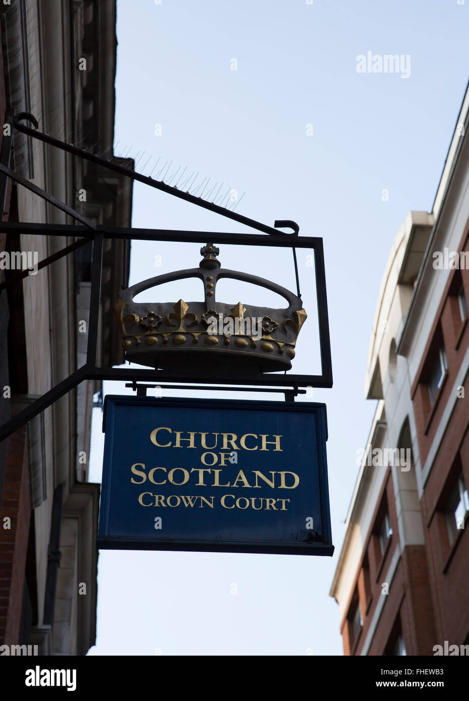 Church of Scotland Crown Court sign in London Stock Photo - Alamy