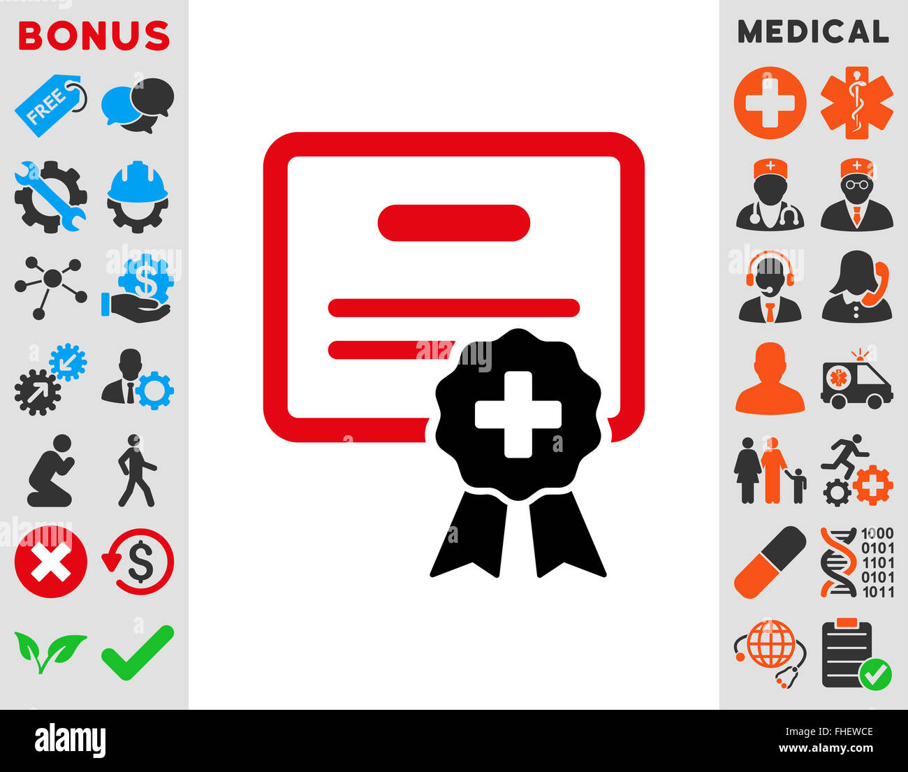 Medical Certification Icon Stock Photo - Alamy