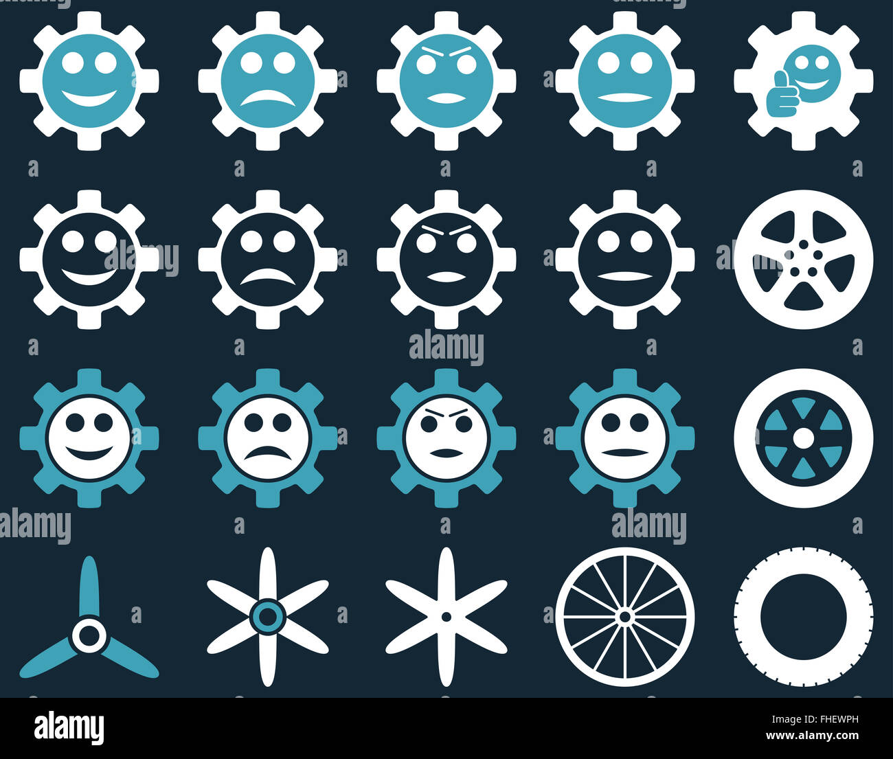 Tools and Smile Gears Icons Stock Photo - Alamy