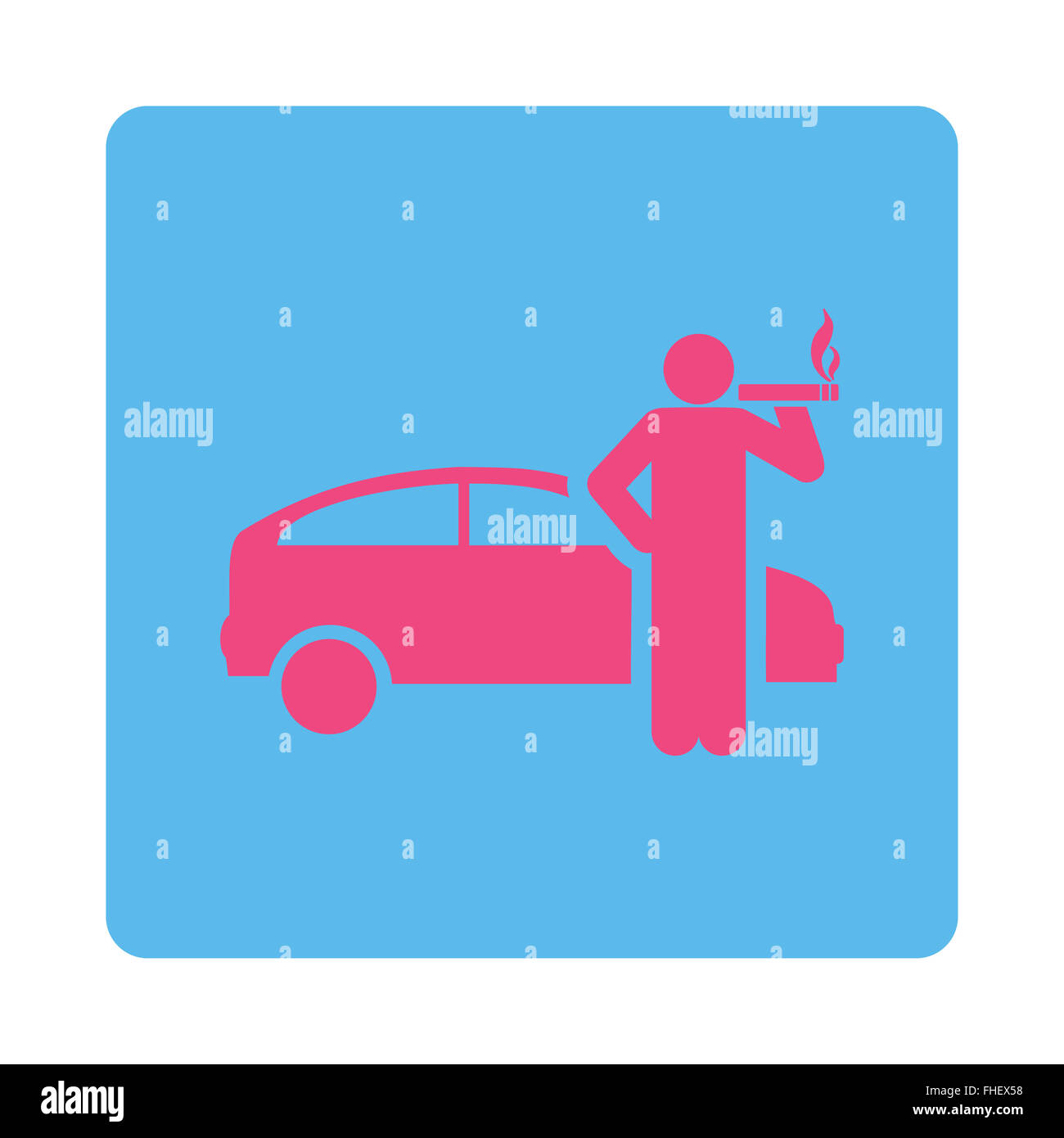 Smoking taxi driver icon Stock Photo - Alamy