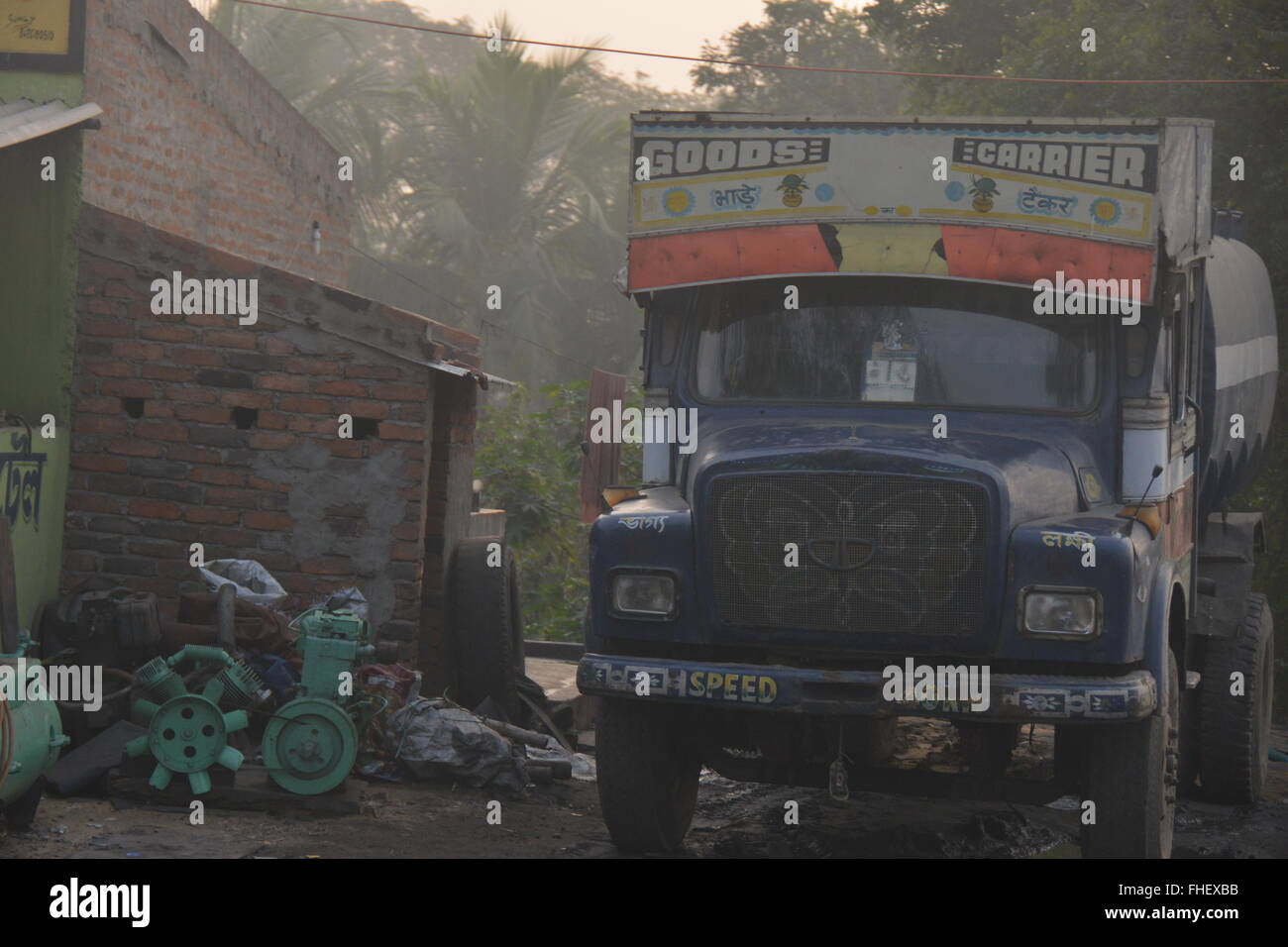 Truck cleaning watering road hi-res stock photography and images - Alamy
