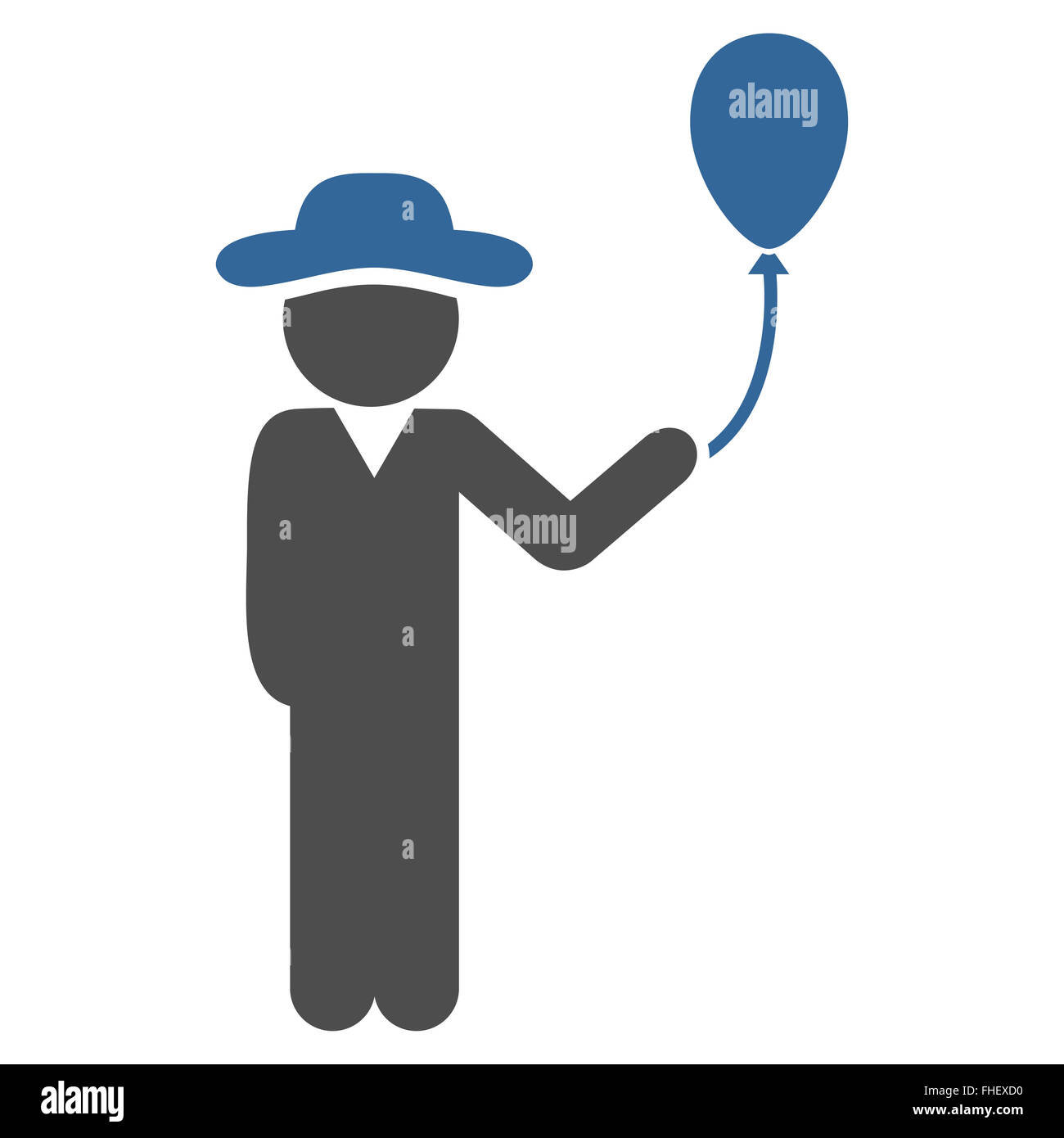 Male With Balloon Icon Stock Photo - Alamy