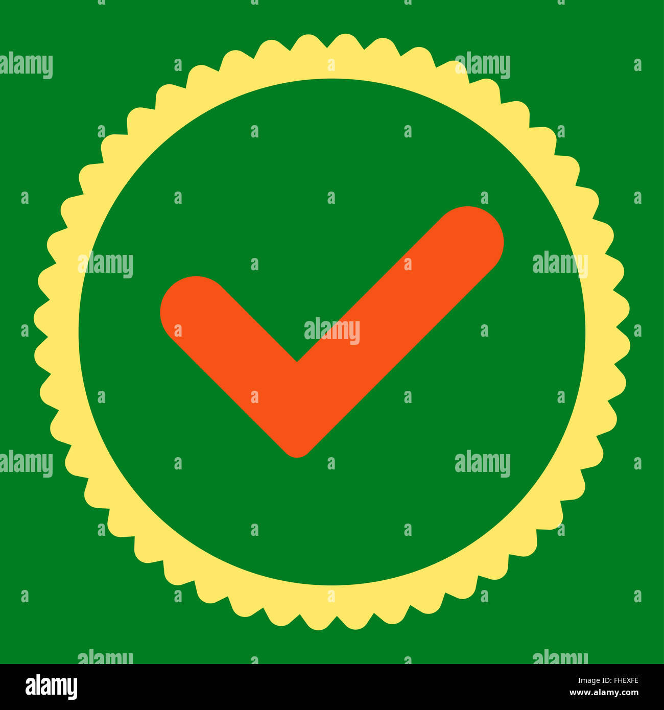 Yes flat orange and yellow colors round stamp icon Stock Photo - Alamy