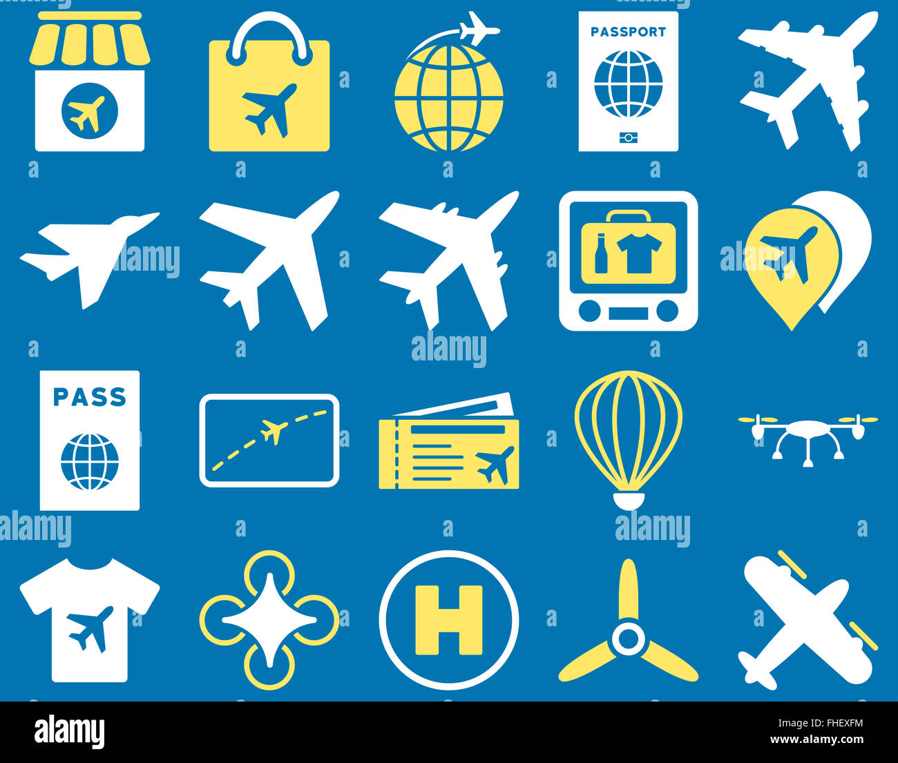 Airport Icon Set Stock Photo - Alamy
