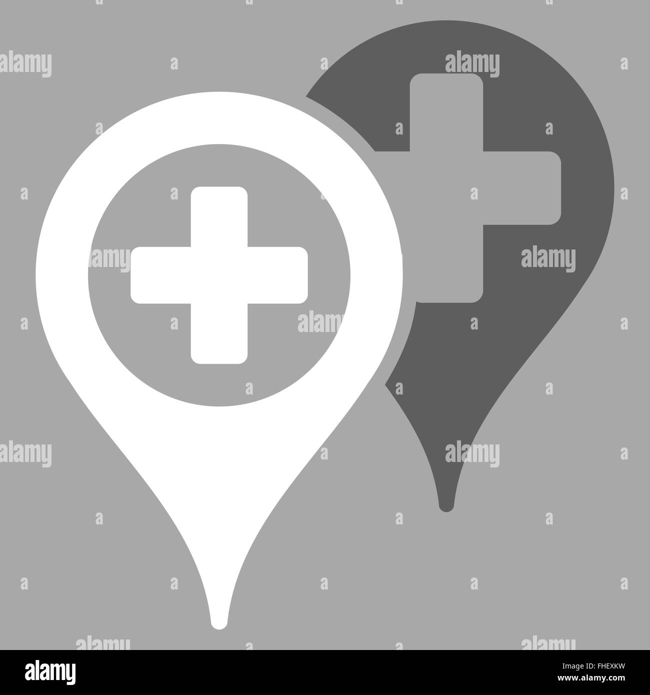 Hospital Map Markers Icon Stock Photo - Alamy