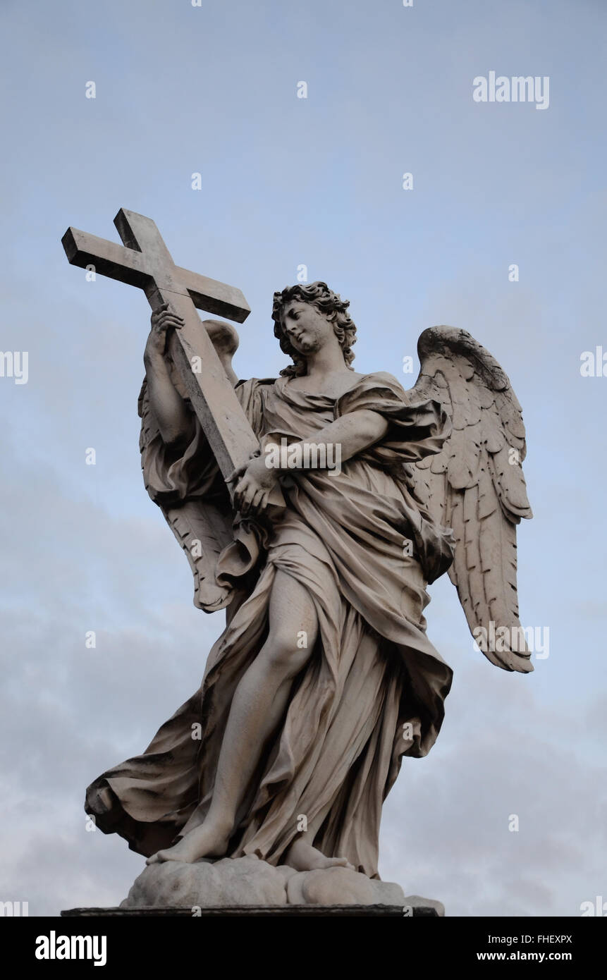St angel statue marble bernini hi-res stock photography and images - Alamy