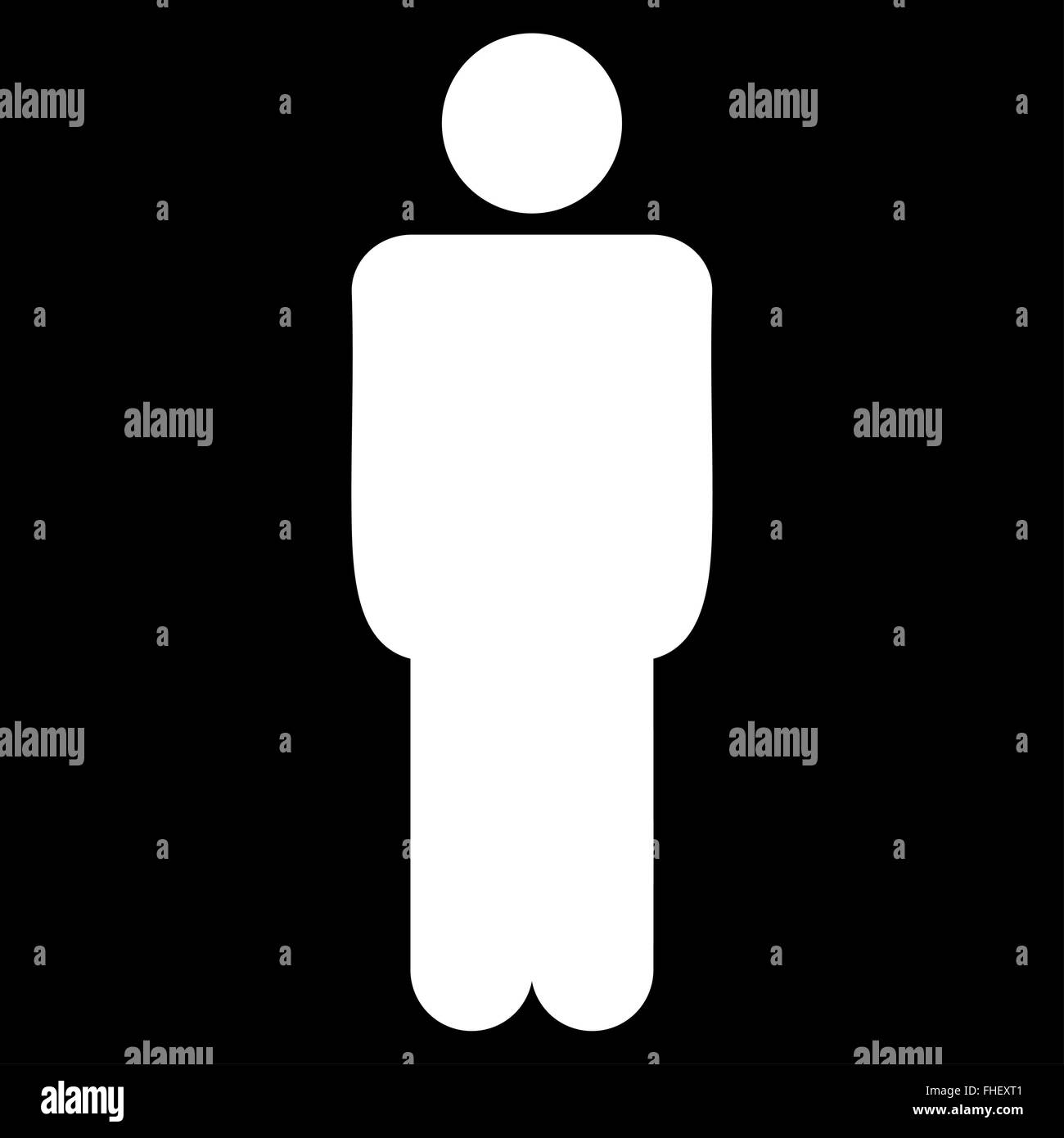 Man flat white color icon Stock Photo - Alamy