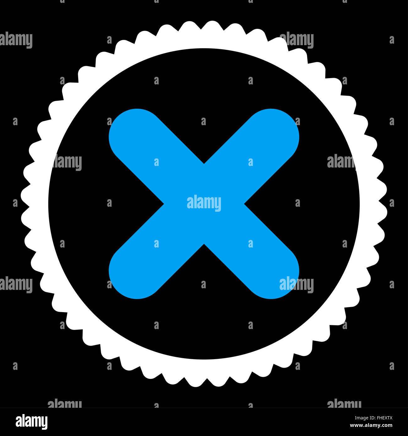 Cancel flat blue and white colors round stamp icon Stock Photo - Alamy