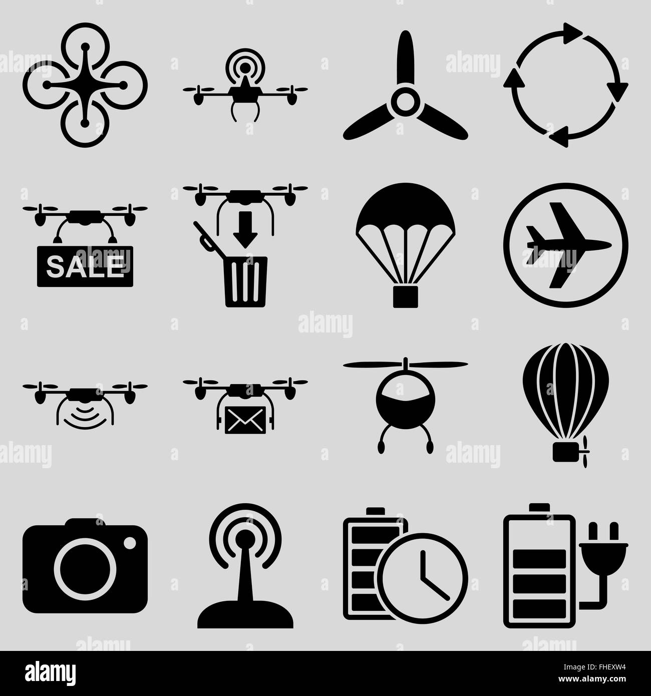 Copter tools icon set Stock Photo - Alamy