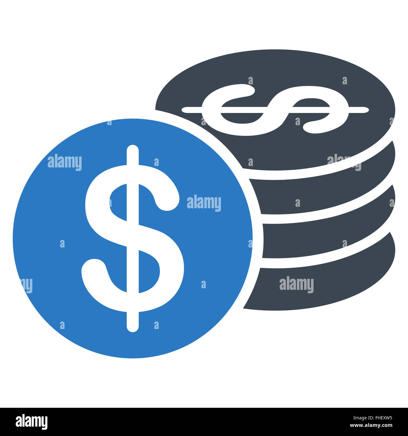 Dollar Coins icon from Business Bicolor Set Stock Photo - Alamy