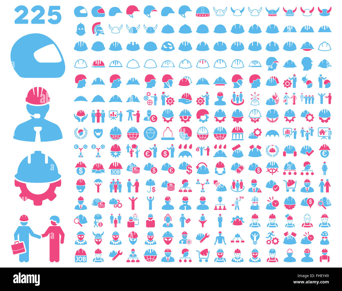 Work Safety and Helmet Icon Set Stock Photo - Alamy