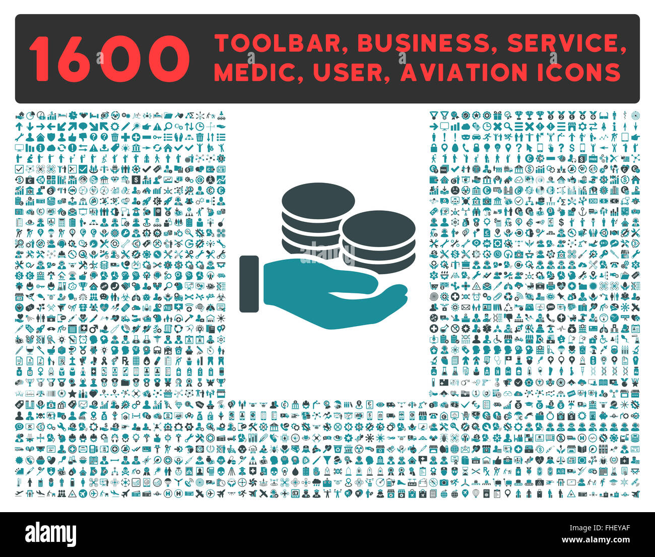 Salary Icon with Large Pictogram Collection Stock Photo - Alamy