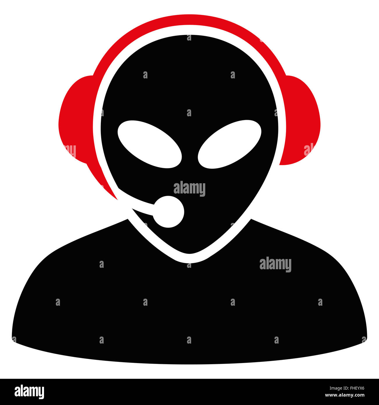 Alien Call Center Flat Icon Stock Photo - Alamy