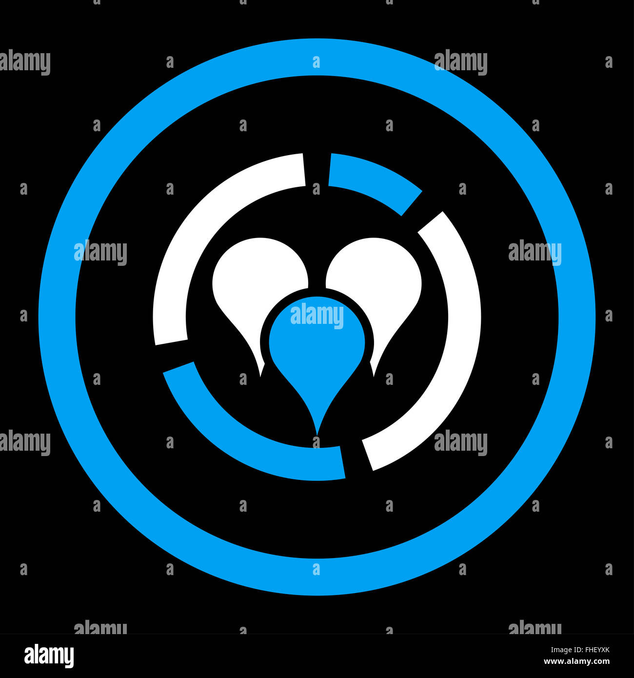 Geo diagram flat blue and white colors rounded vector icon Stock Photo ...