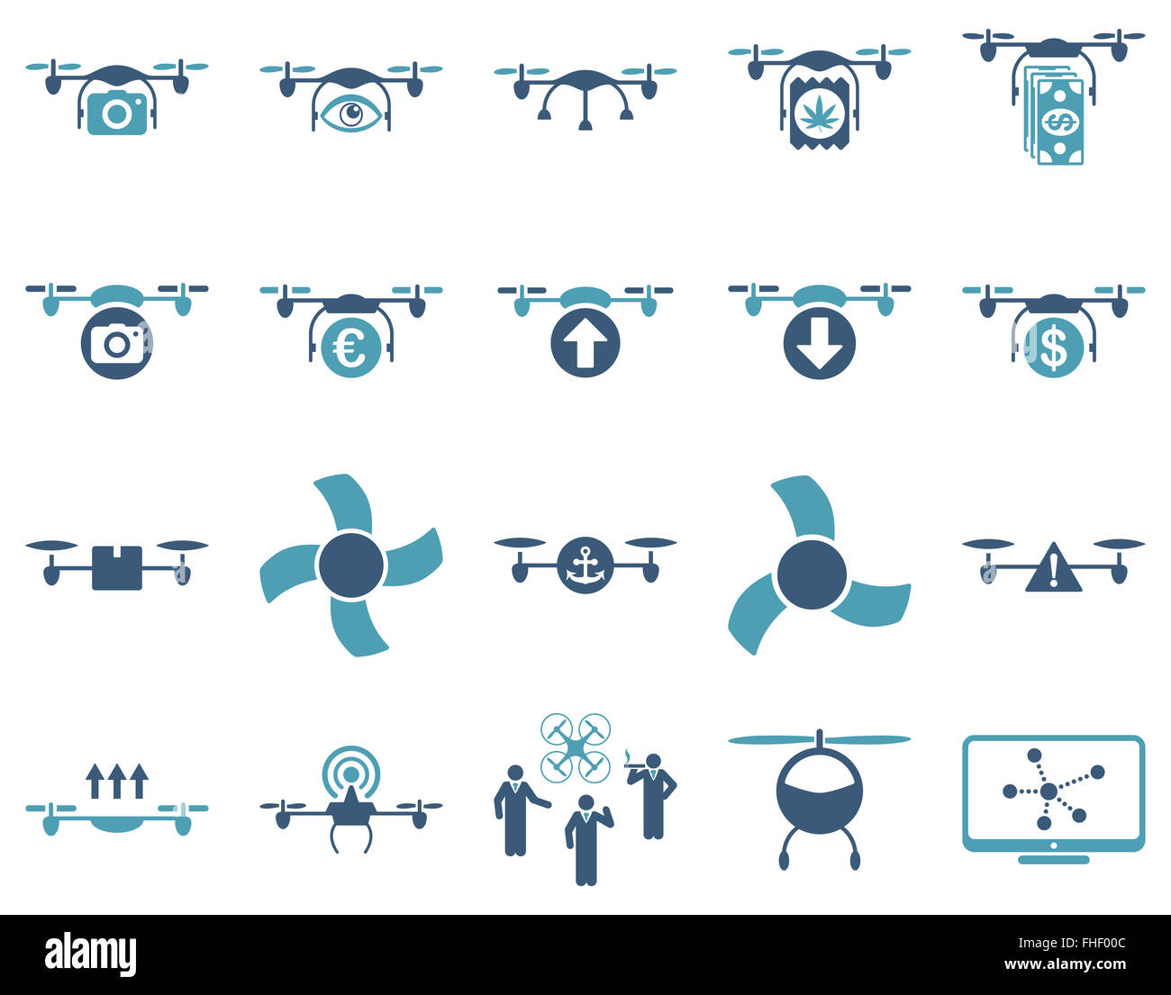 Air drone and quadcopter tool icons Stock Photo - Alamy
