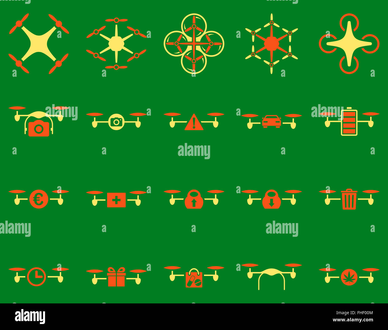 Air drone and quadcopter tool icons Stock Photo - Alamy
