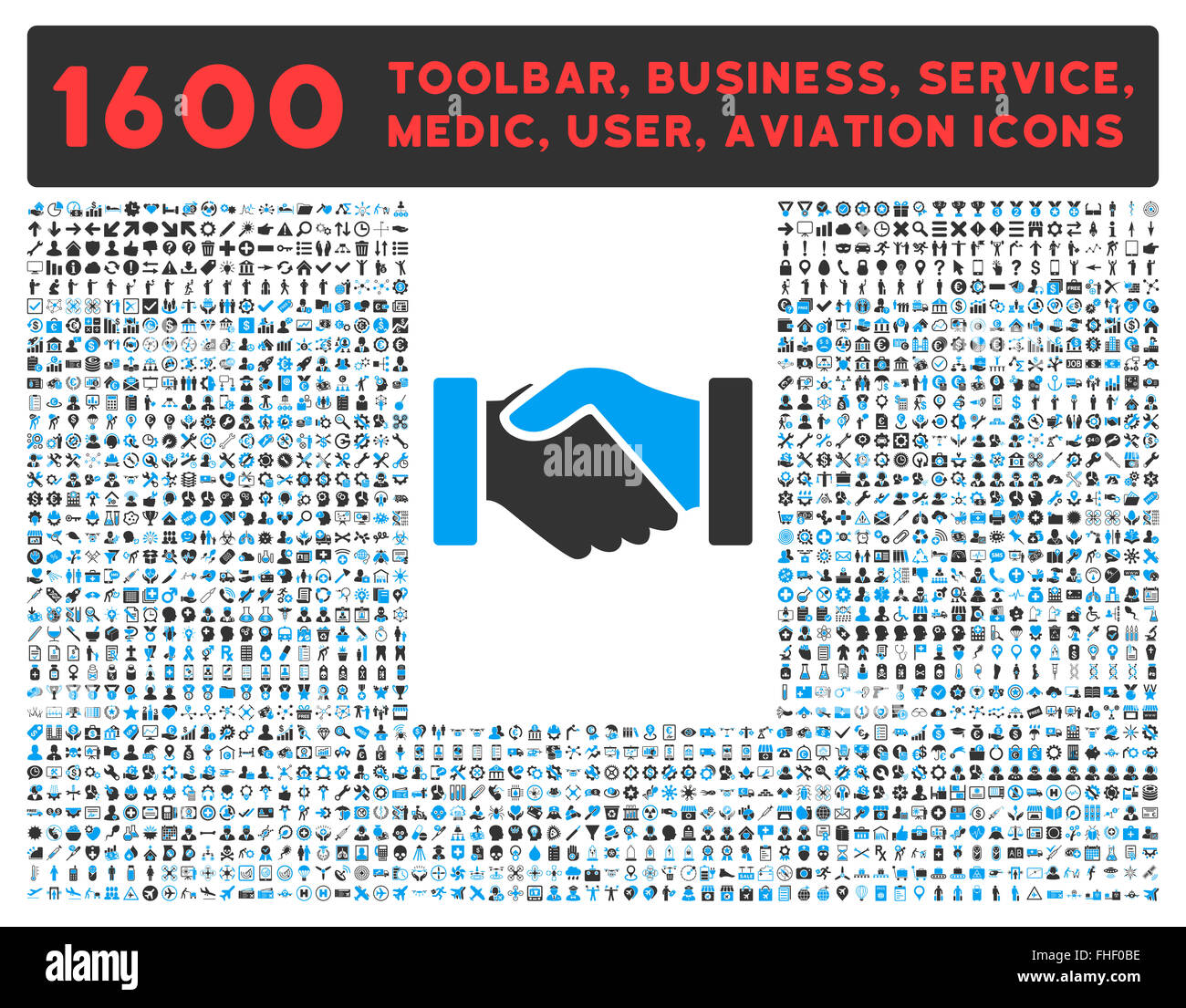 Acquisition Icon With Large Pictogram Collection Stock Photo - Alamy