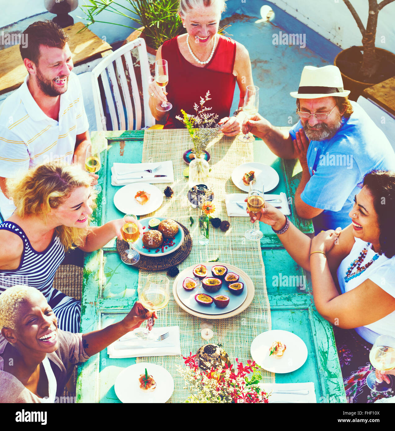 Diversity Friends Party Hanging out Cheers Concept Stock Photo - Alamy