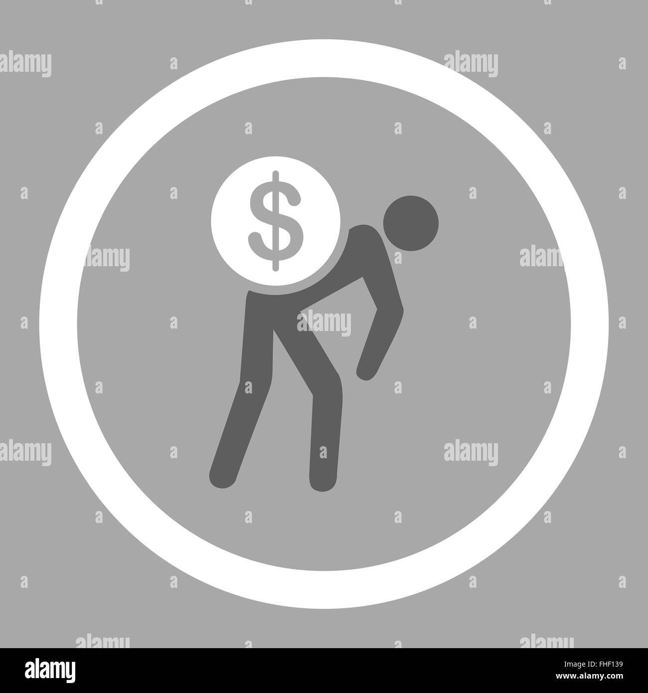 Money courier flat dark gray and white colors rounded vector icon Stock ...