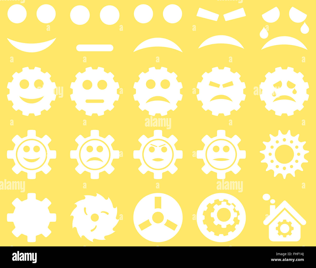Tools and Smile Gears Icons Stock Photo - Alamy