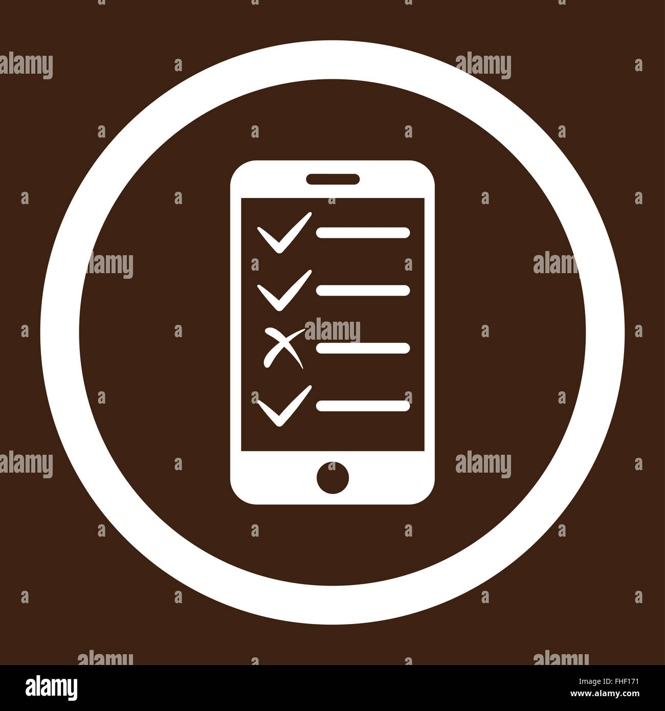 Mobile Test Rounded Vector Icon Stock Photo - Alamy