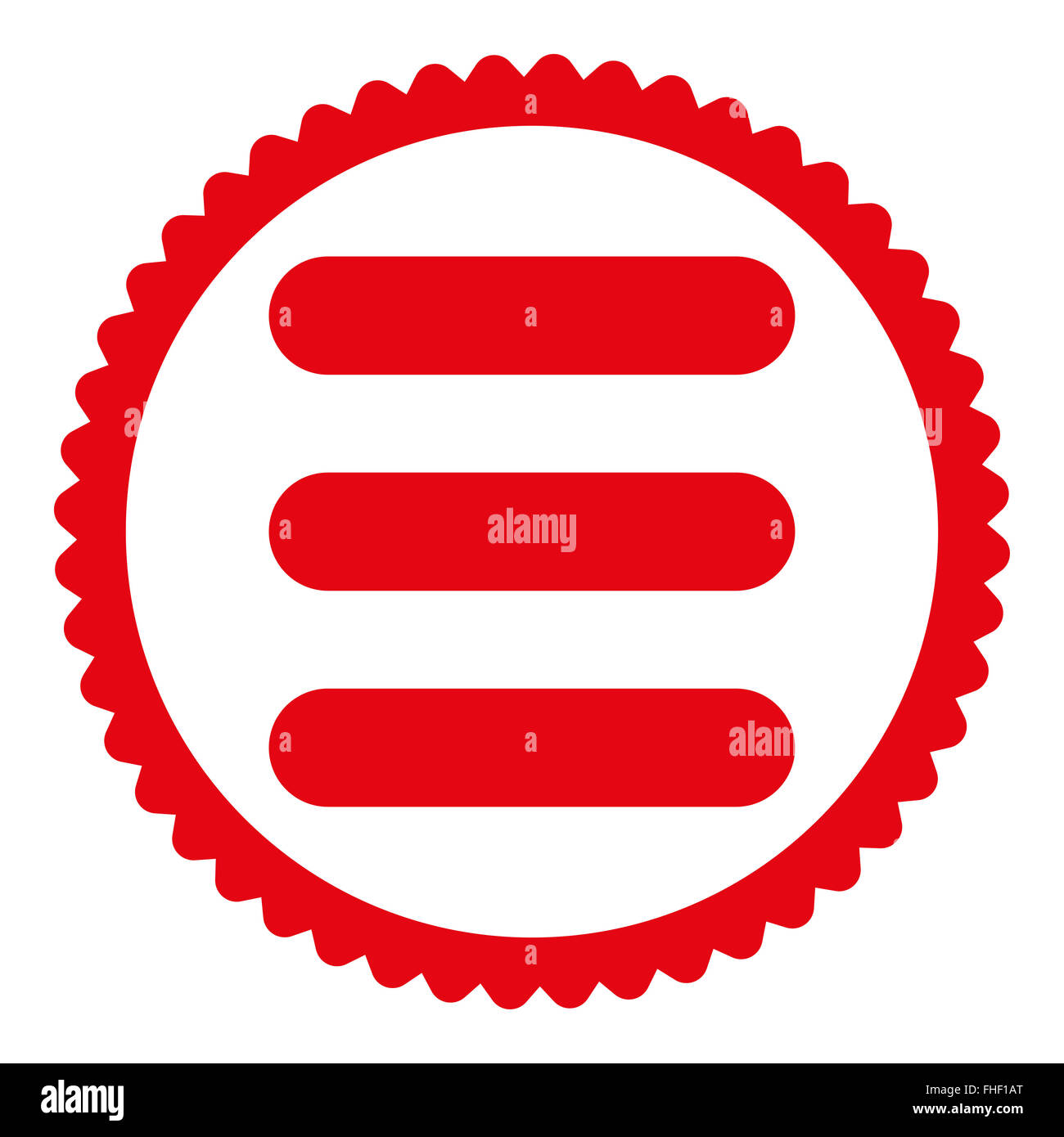 Stack flat red color round stamp icon Stock Photo - Alamy