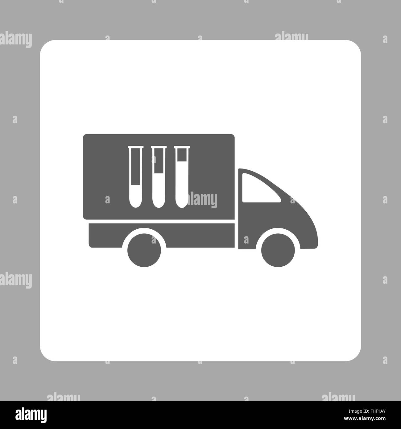 Test Delivery Rounded Square Button Stock Photo - Alamy