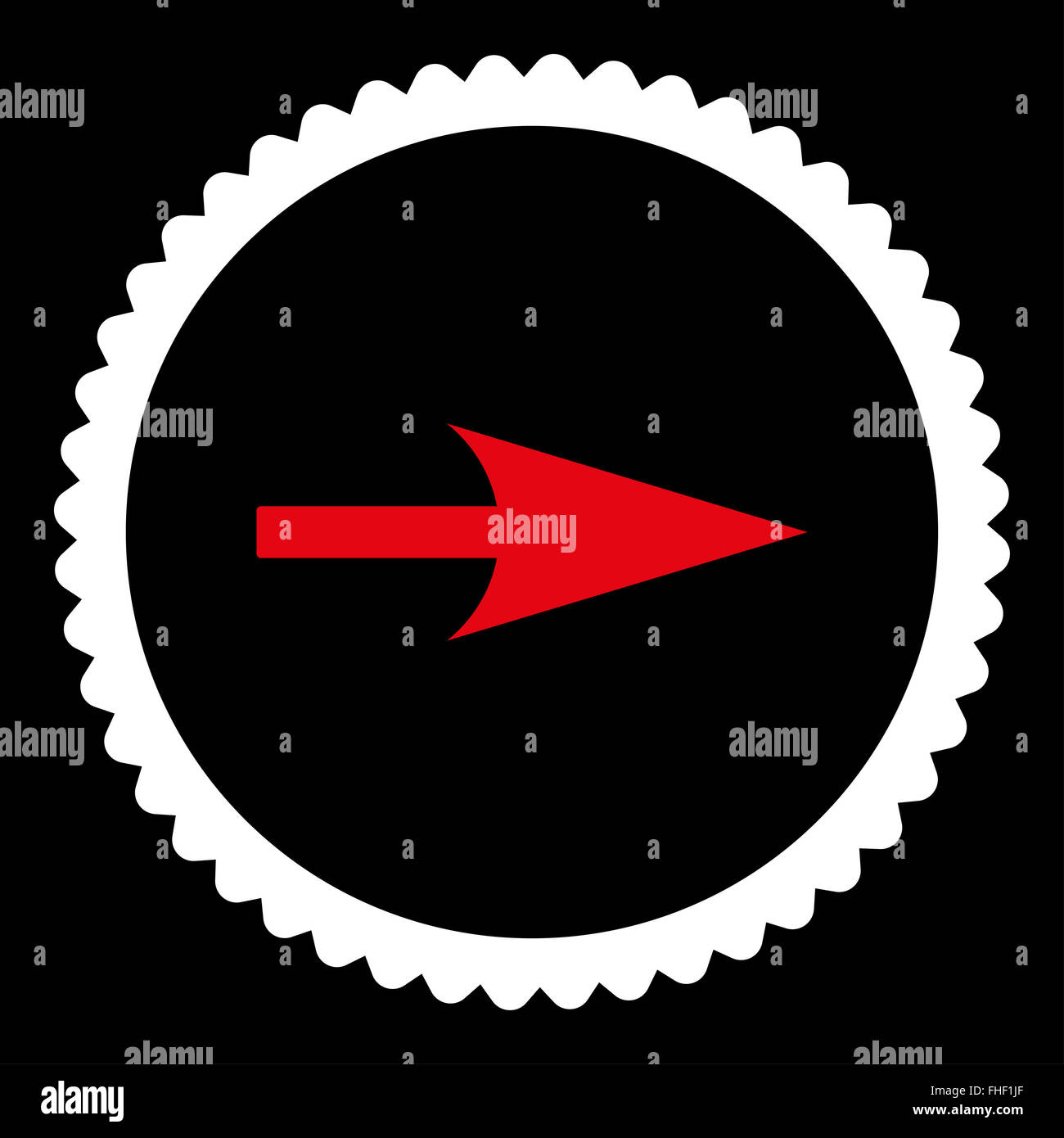 Arrow Axis X flat red and white colors round stamp icon Stock Photo - Alamy