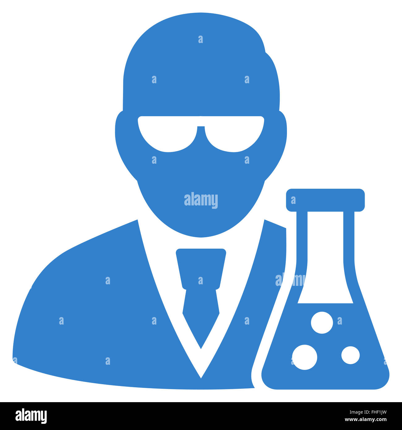 Scientist With Flask Icon Stock Photo - Alamy