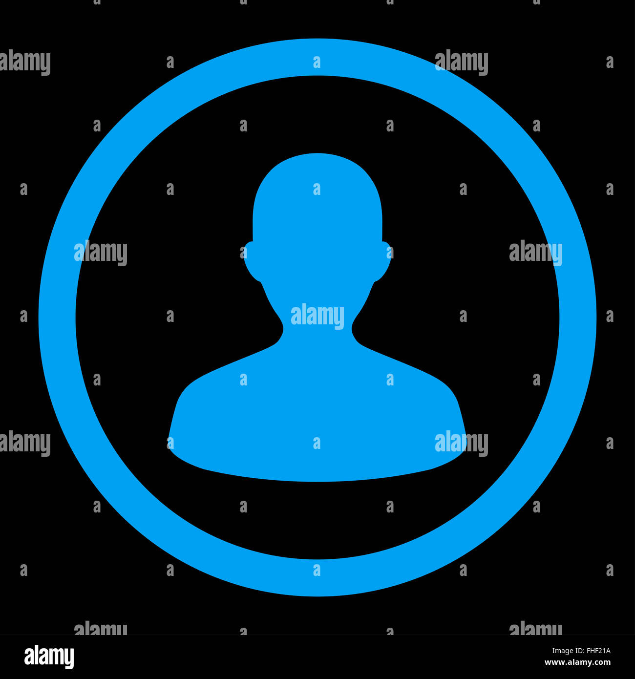 User flat blue color rounded vector icon Stock Photo - Alamy