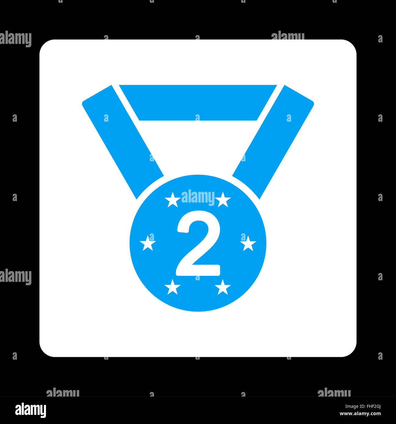 Second medal icon from Award Buttons OverColor Set Stock Photo - Alamy