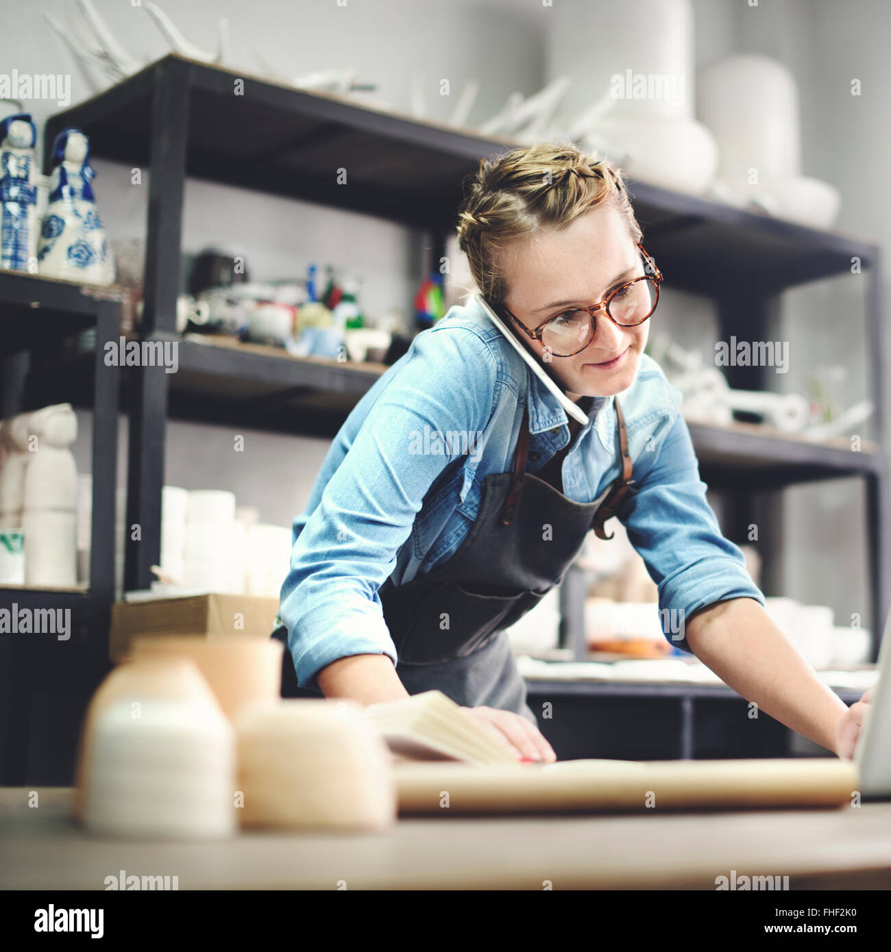 Craftsman Artist Pottery Skill Technology Communciation Concept Stock ...