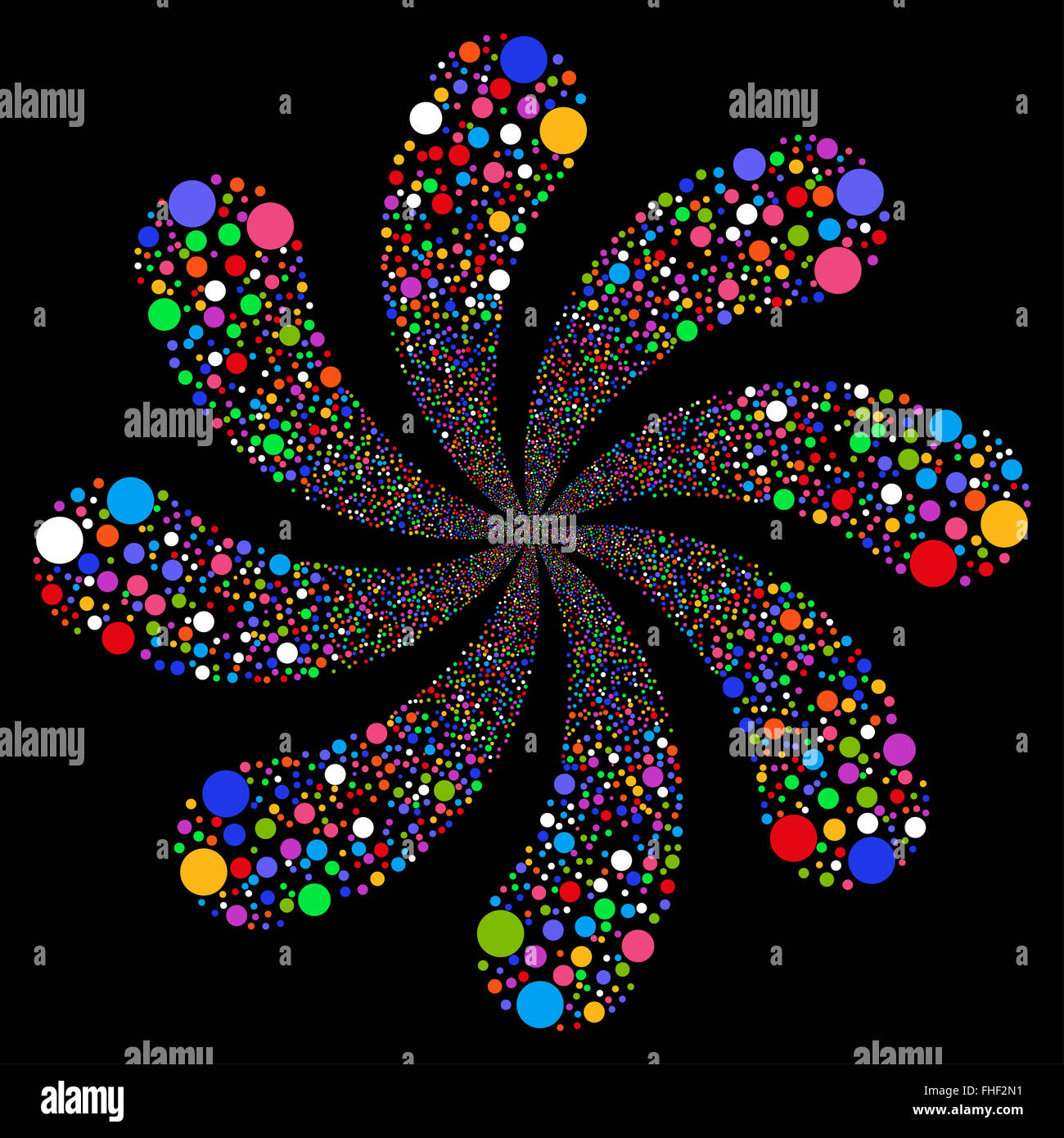 Bubble Fireworks Swirl With Eight Petals Stock Photo - Alamy