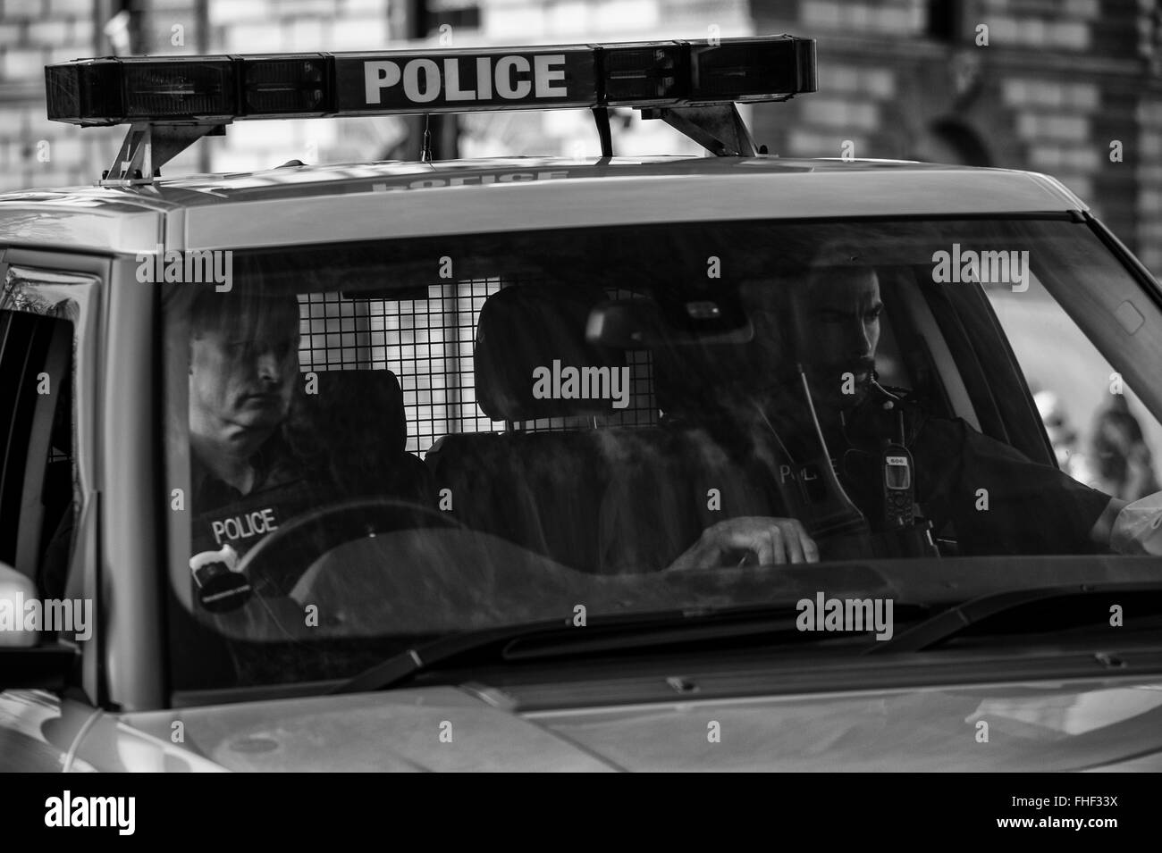 Police car range rover Black and White Stock Photos & Images - Alamy