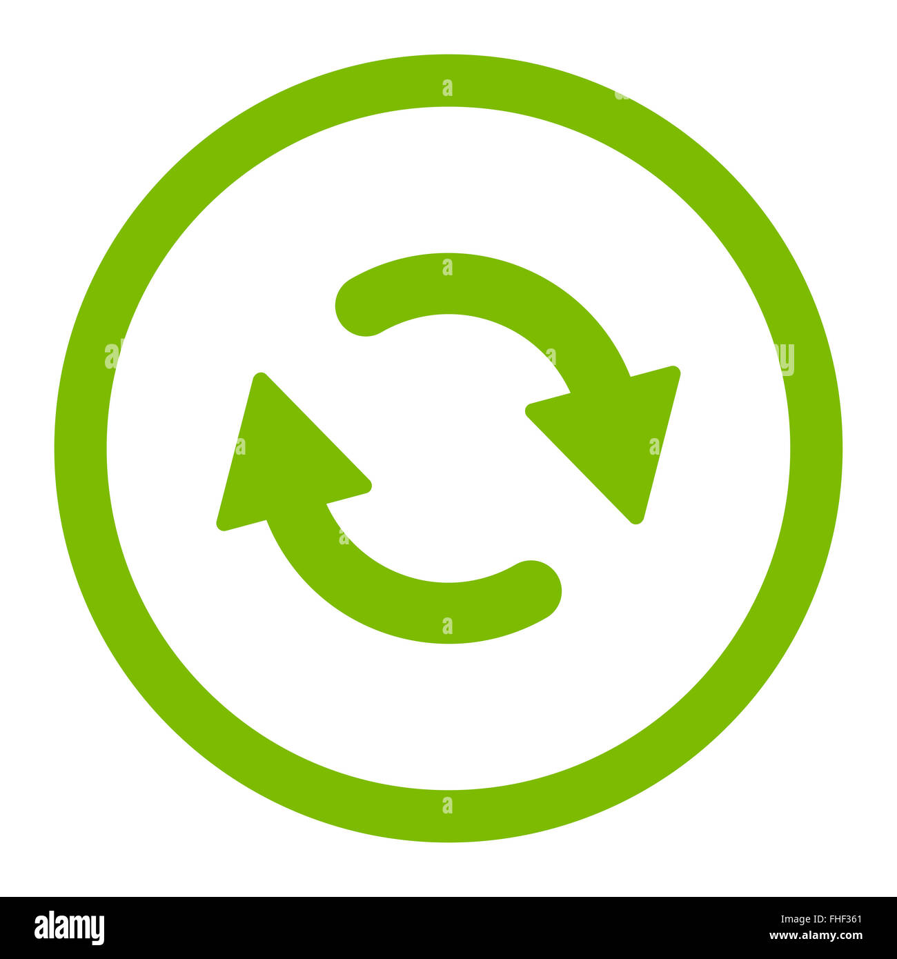Refresh flat eco green color rounded vector icon Stock Photo - Alamy