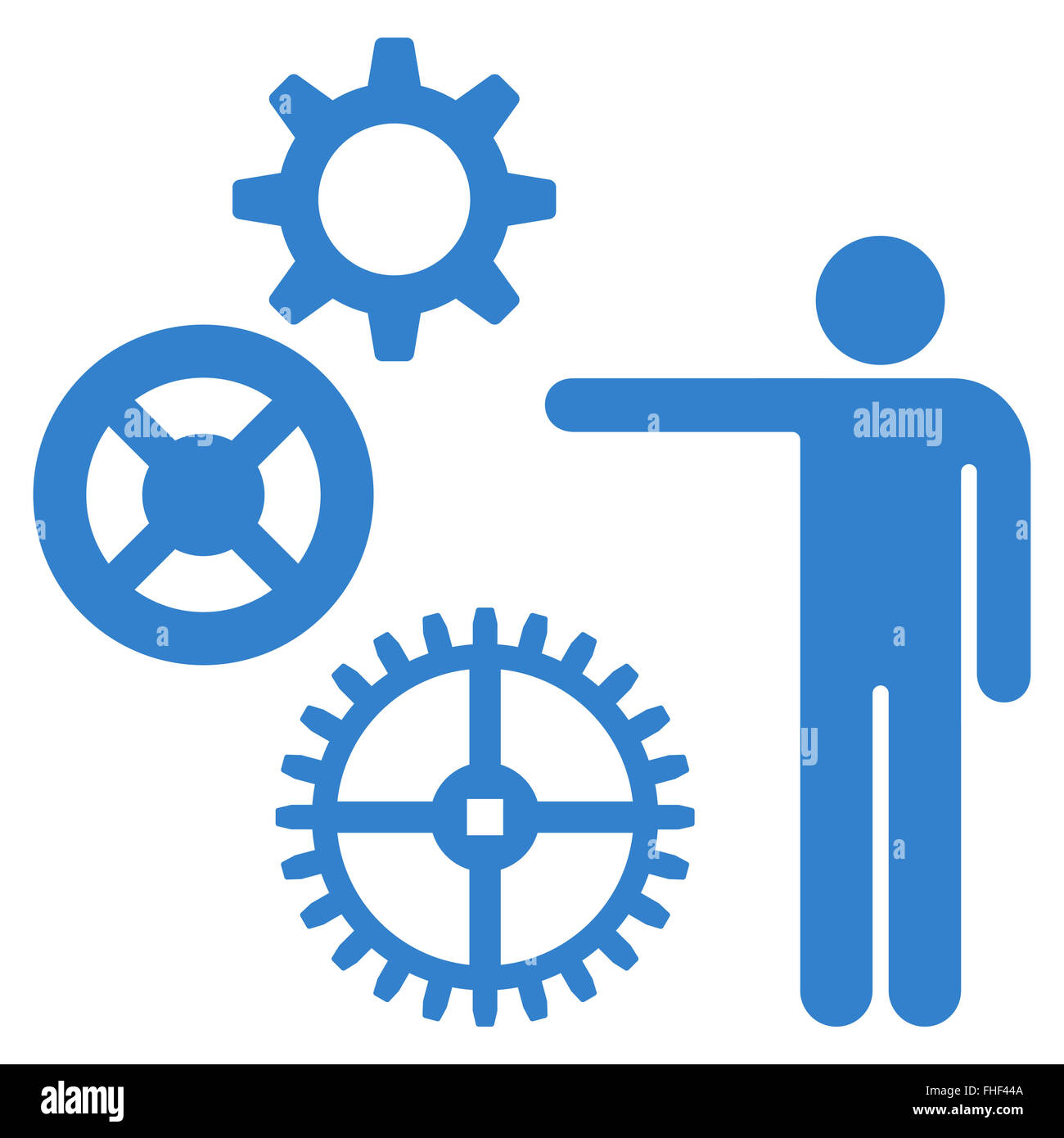 Engineer man project cogwheel hi-res stock photography and images - Alamy